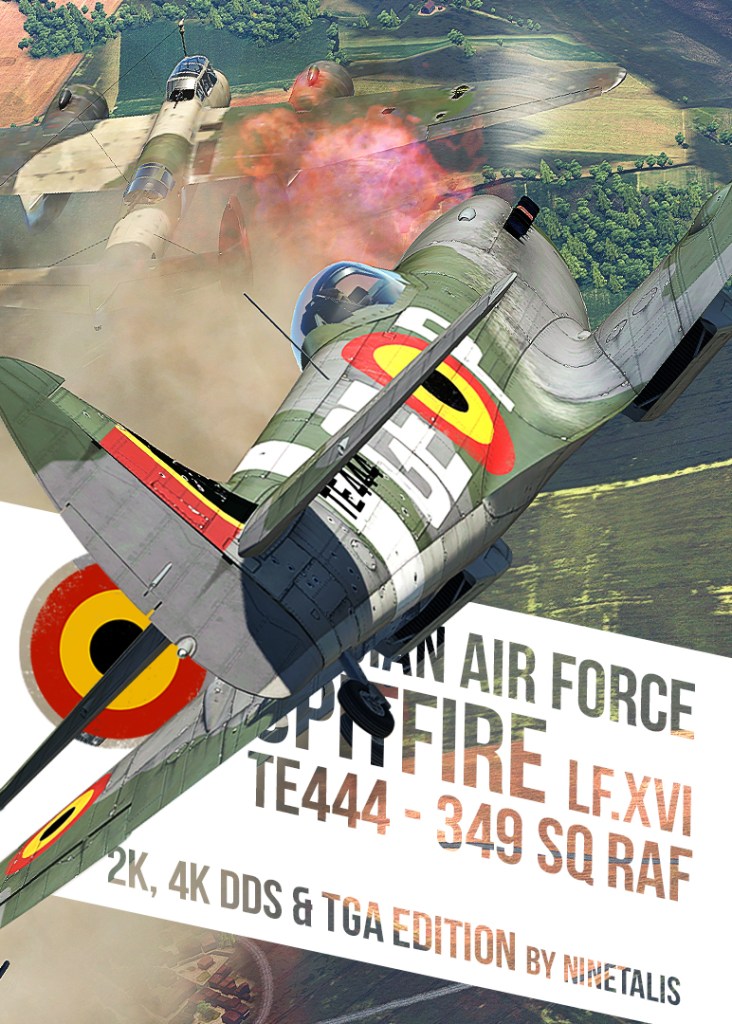 Spitfire LF.XVI – Belgian Air Force – TE444 – War Thunder skin – Ninetalis